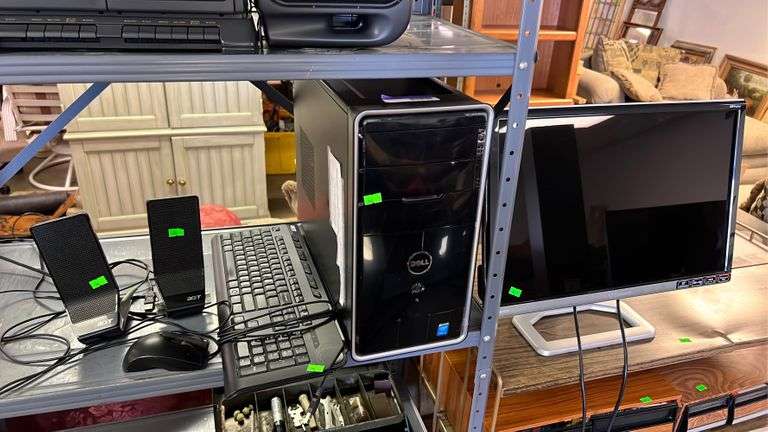 Gateway Computer Monitor, Dell Tower, Acer keyboard, and (2) Acer ...