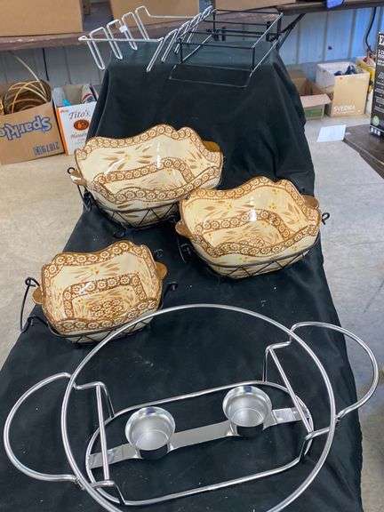(3) decorative bowls by temp-tations presentable ovenware other ...