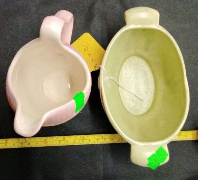 Red Wing green planter and Red Wing Pink pitcher - Metzger Property ...