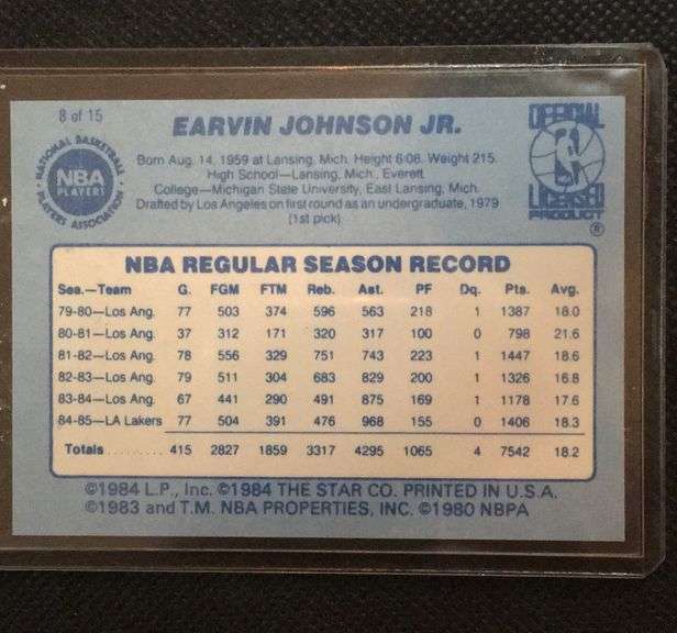 1986 Star Magic Johnson - Los Angeles Lakers Guard - card #8 of 15 ...