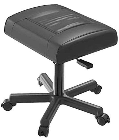 Ottomans/Office Footrests, PU Leather Foot Stool with Wheels, Foot ...