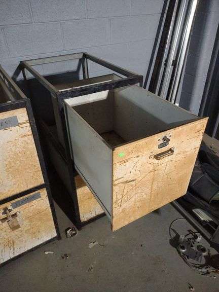 Two drawer metal storage boxes 20 x 30 x 42 - Metzger Property Services LLC