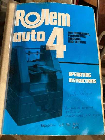 Rollem auto 4, for numbering, perforating, creasing, and slitting, 32 ...
