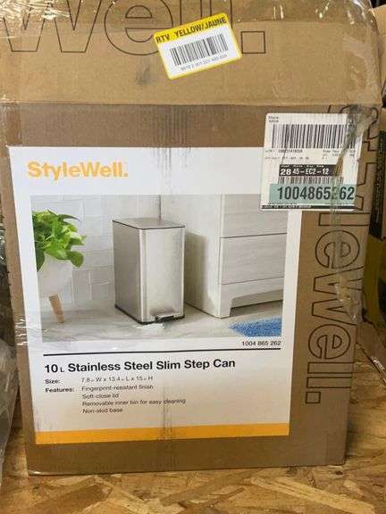 StyleWell 10L Stainless Steel Slim Step Can - Metzger Property Services LLC