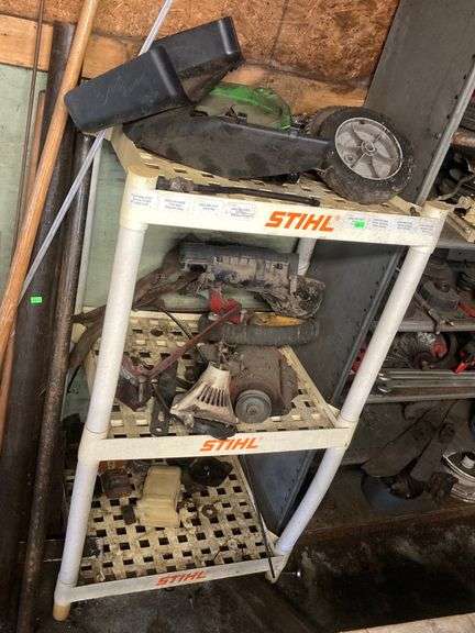 Stihl Shelving Unit with Content - Metzger Property Services LLC
