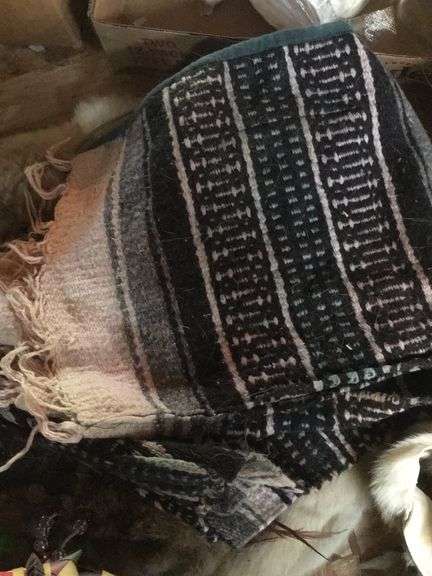 Throw blanket, furs, native American picture - Metzger Property ...