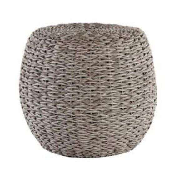 Hampton Bay 24 in. Megan Grey All-Weather Wicker Outdoor Patio Round ...