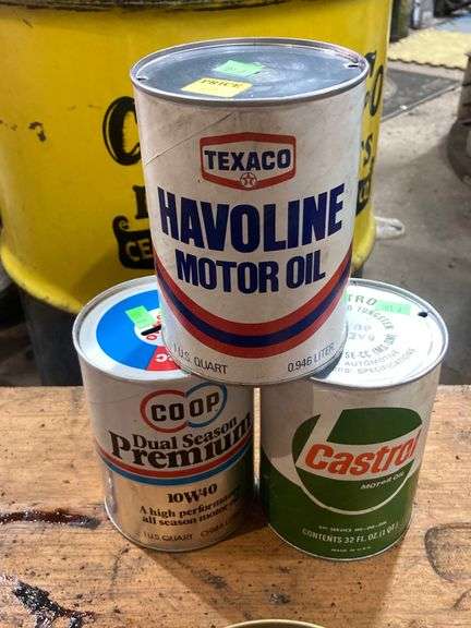 3 Assorted Empty Oil Cans 1Qt - Metzger Property Services LLC