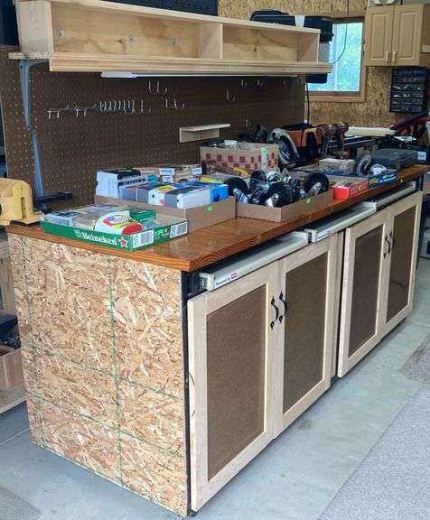 Work Bench 85x37x31 - no content, US General 3-Drawer Hanging Tool ...