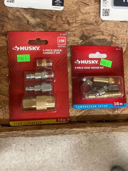 2-Husky 4-Piece Quick-Connect Kit, Plug/Coupler, 1/4in., 1 Husky 5 ...