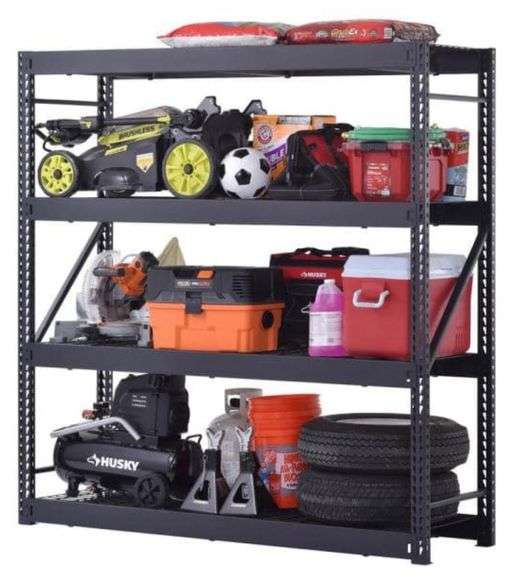 Husky 4-Tier Industrial Duty Steel Freestanding Garage Storage Shelving ...