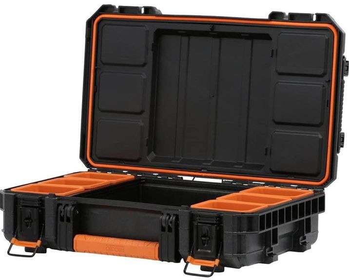 Ridgid 22 in. Pro Gear Tool Box, 22.2''x12.2''x6.5'' with 6 Organizer ...
