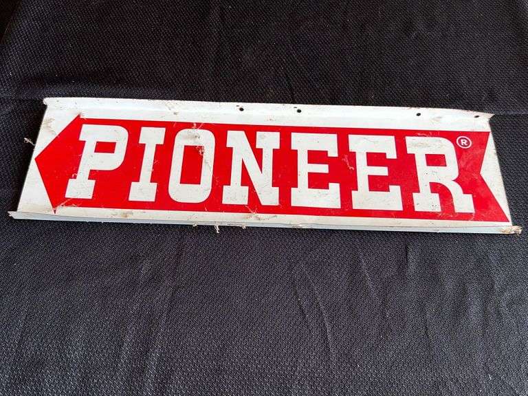 Pioneer Double Sided Metal Sign with bent flange 20”x5.75” - Metzger ...