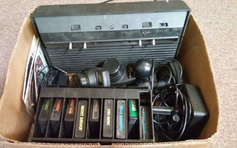 Working Vintage Atari 2600a console with power supply, switch box, four ...
