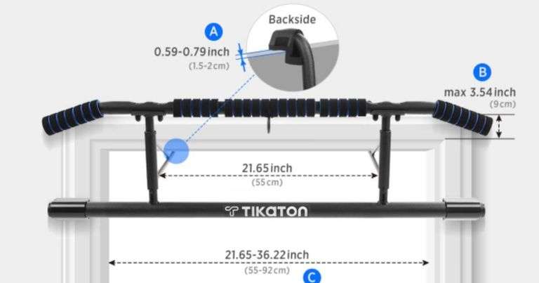 Tikaton Pull Up Bar for Doorway - Angled Grip Home Gym Exercise ...