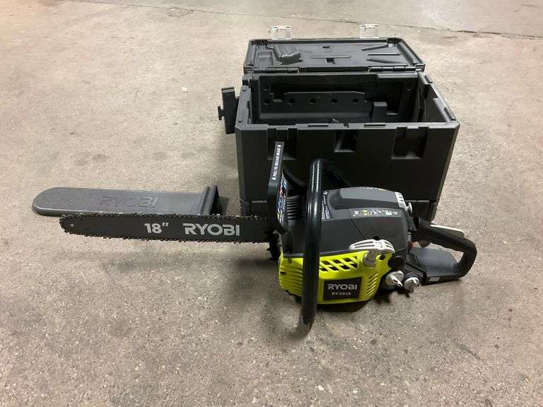 RYOBI 18 in. 38cc 2-Cycle Gas Chainsaw with Heavy Duty Case - Metzger ...