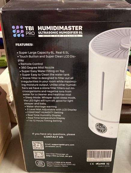 TBI pro Humidimaster ultra sonic humidifier 6L - Metzger Property ...