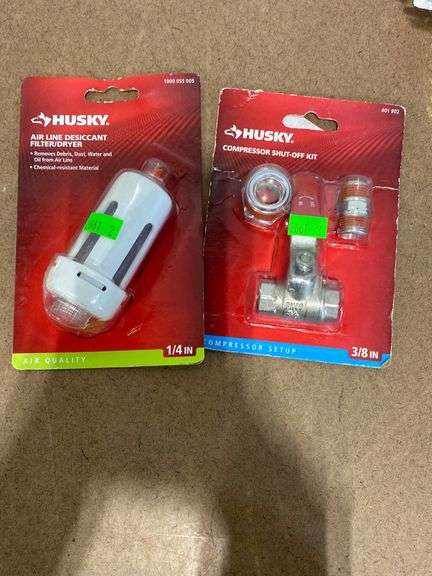 Husky Air Line Desiccant Filter/Dryer & Husky Compressor Shut-off Kit ...