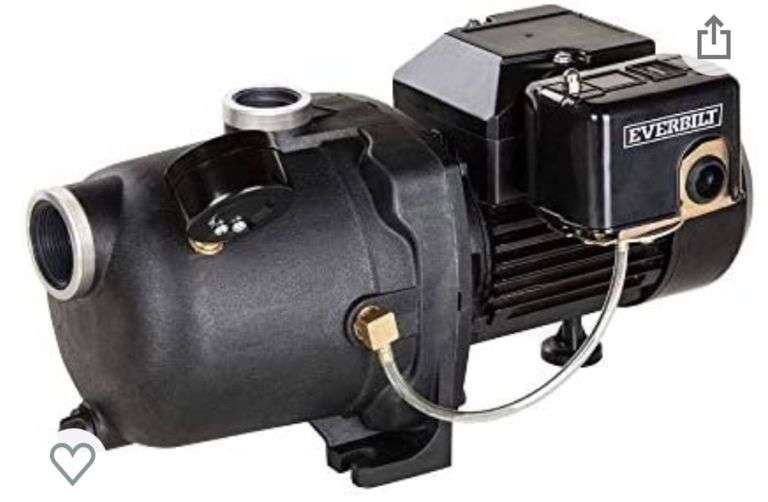 Everbilt shallow well jet pump, 1/2 horse power, 6 gallons per minute - Metzger Property ...