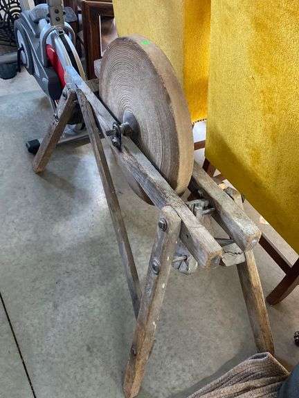 Grinding wheel with broken frame wheel is approximately 20 inches ...