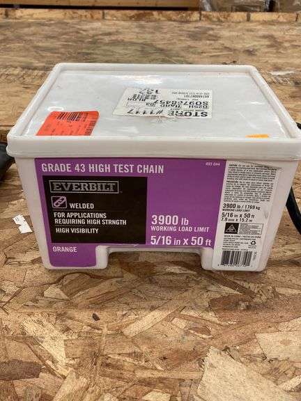 Everbilt 5/16 in. x 50 ft. Grade 43 Zinc Plated Steel High Test Chain ...