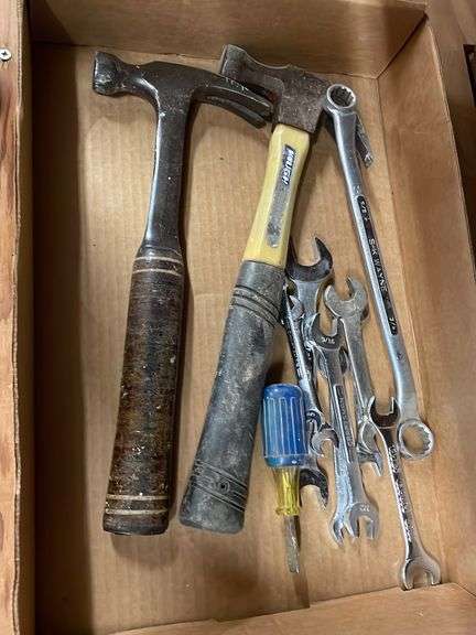 Box of hammers, wrenches and screwdrivers - Metzger Property Services LLC