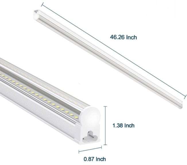 LED Shop Light 4ft 6500k 3100lm 24w, Clear Cover, Pack of 12, Linkable ...
