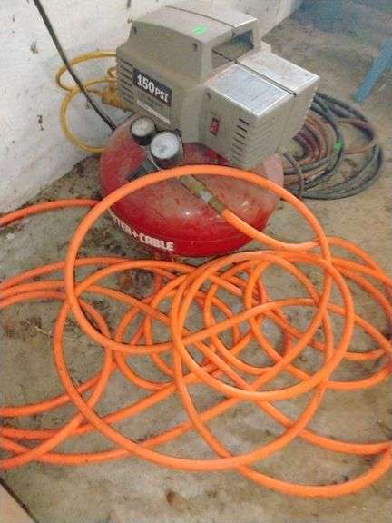 Porter Cable air compressor 150 PSI, shop light, accessories - Metzger ...