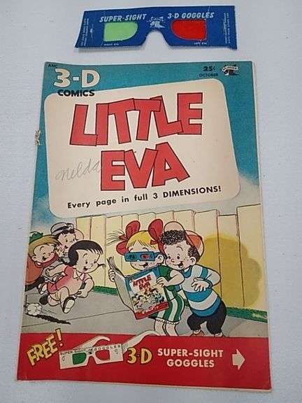 Little Eva 3D comics, issue #1, with super sight goggles, comic book ...