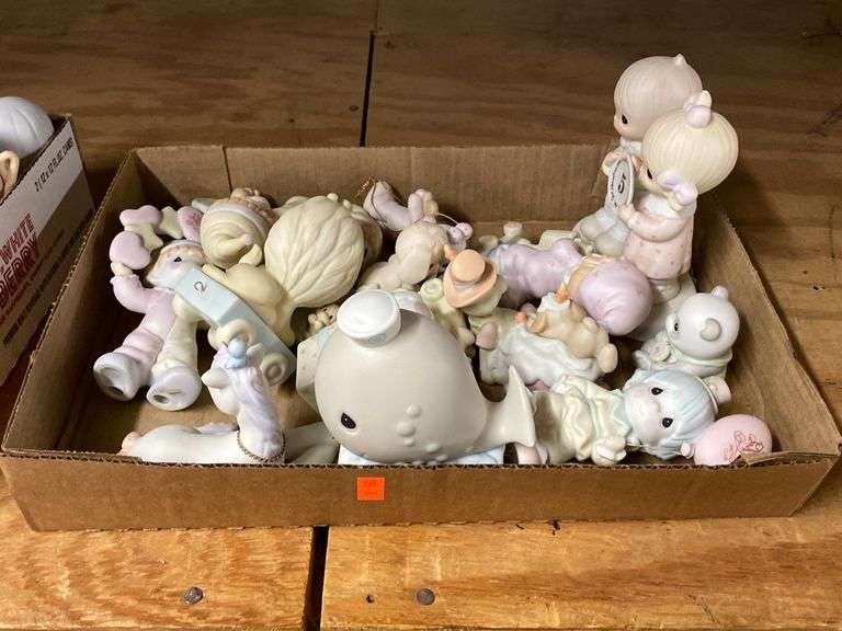 Two boxes of assorted precious moments figurines - Metzger Property ...