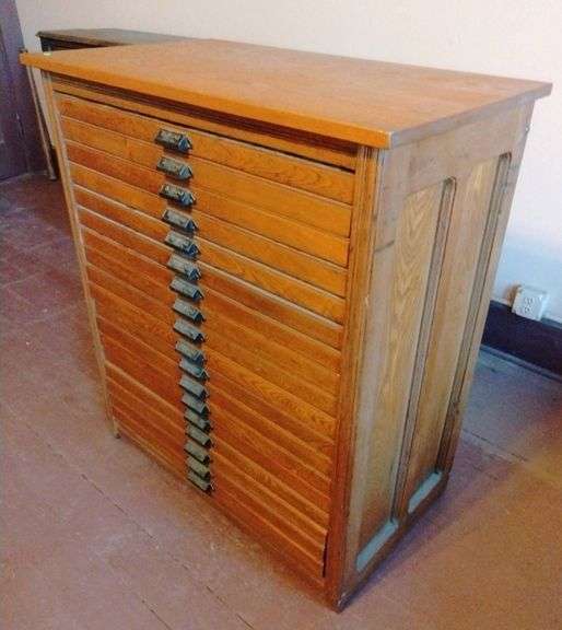 Hamilton MFG Co. Printer's Cabinet 37x22x43 - Metzger Property Services LLC