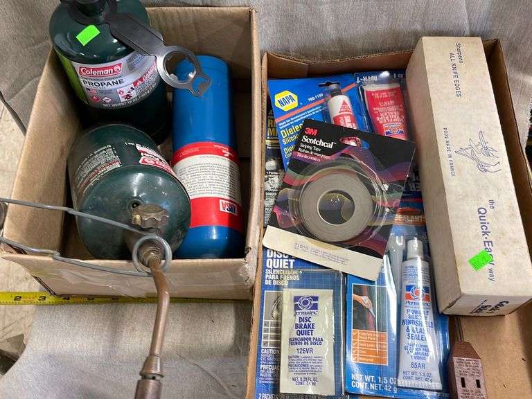 Small propane tanks and lighter, rear view mirror adhesive, silicone ...