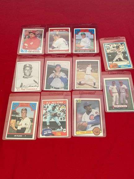 Assorted Baseball Cards In Plastic Sleeves - Metzger Property Services Llc