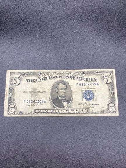 5 Dollar Bill Blue Label Series 1953 A - Metzger Property Services LLC
