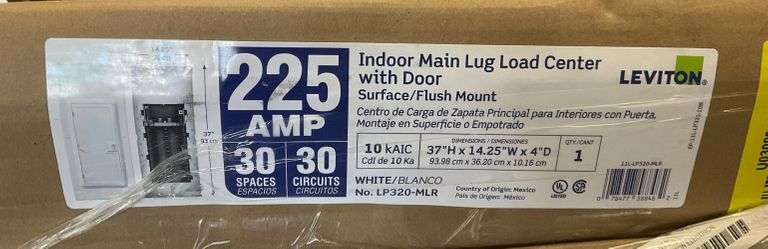 Leviton 225 Amp 30 Space 30 circuits Indoor Main Lug Load Center with ...