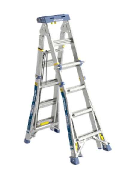WERNER 20 ft. Reach Aluminum Multi-Max Pro Multi-Position Ladder, 375 ...