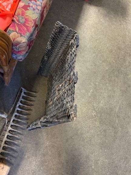 Yard tools rakes, shovel, ho, garden rake and broom plus fireplace ...