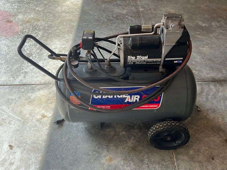 Charge air pro air compressor, 5 hp 20 gallon with hose - Metzger ...