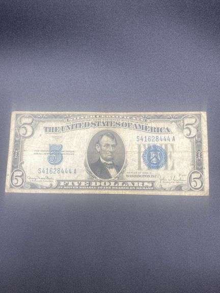 5 Dollar Bill Blue Label Series 1934D - Metzger Property Services LLC