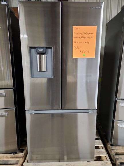 NEW Samsung 22 cu. ft. 3-Door French Door Smart Refrigerator with Water ...