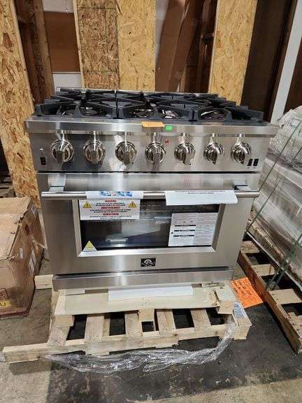 Forno Capriasca 36 in. 5.36 cu. ft. Gas Range with 6 Gas Burners Oven ...