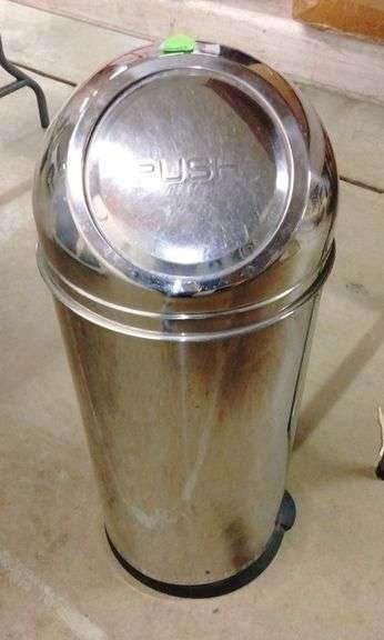 Chrome united torpedo dome top trash can 30” - Metzger Property ...