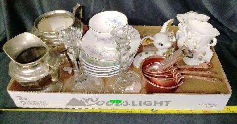 Avon Teacup & saucer, measuring cups, Edison cream & sugar, candle ...