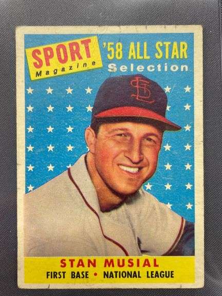 1958 Stan Musial, St. Louis Cardinals, '58 All Star Selection, Topps ...