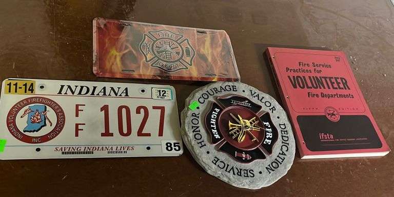 Fire Fighter Plaque 9.25” • Fire Dept. License Plate 11.75”x6 ...