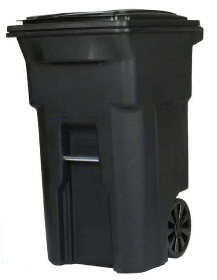 Toter 64 Gallon Black Rolling Outdoor Garbage/Trash Can with Wheels and ...