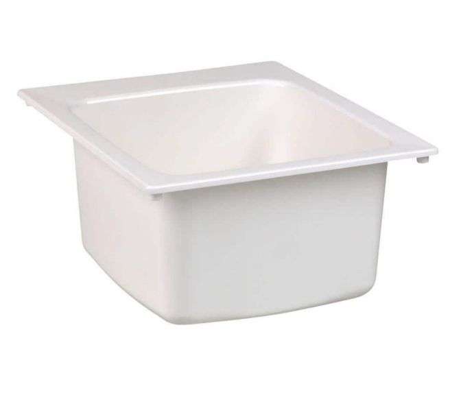 MUSTEE 17in.x 20in. Fiberglass Self-Rimming Utility Sink in White ...