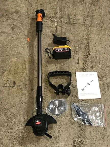 Electric Brush Cutter with one battery and disk cutter - Metzger ...