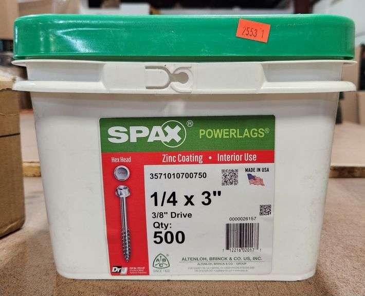 Spax power lags 1/4" x 3" 500 count - Metzger Property Services, LLC