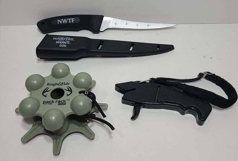 NWTF stainless knife, trigger release, buck rattle - Metzger Property ...